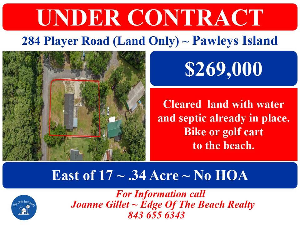 UNDER CONTRACT! 284 PLAYER RD PAWLEYS ISLAND