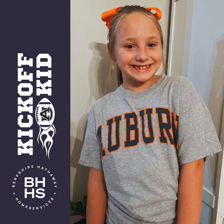 Congratulations to our first Kickoff Kid – Auburn Unive