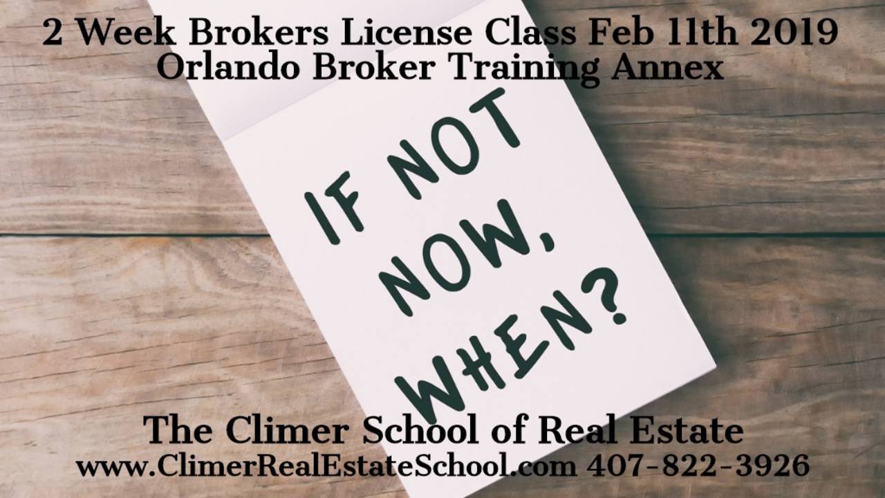 Get Your Florida Brokers License Feb 11, 2019 Orlando