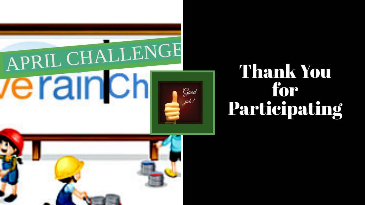Thank You For Participating In the April Challenge