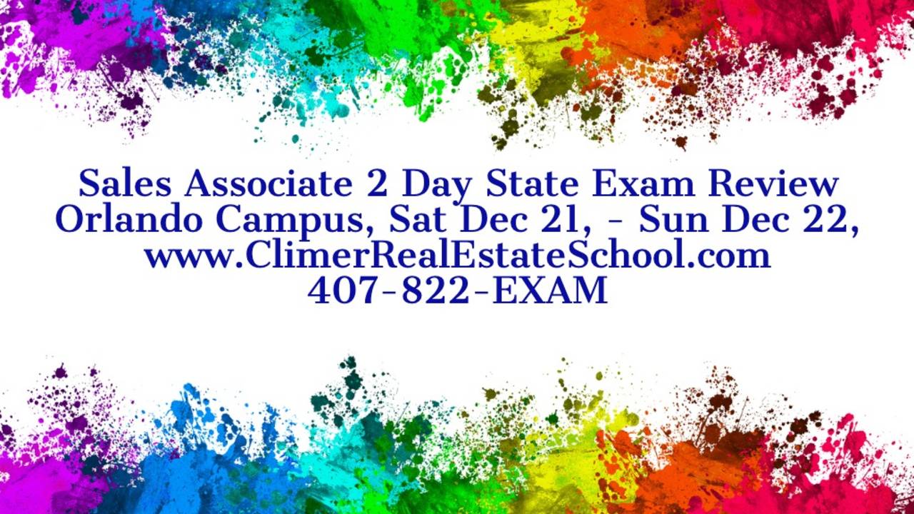 Sales Associate 2 Day State Exam Review Course