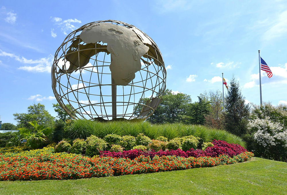 TIL the three rings around the Unisphere, constructed in Queens, NY for ...