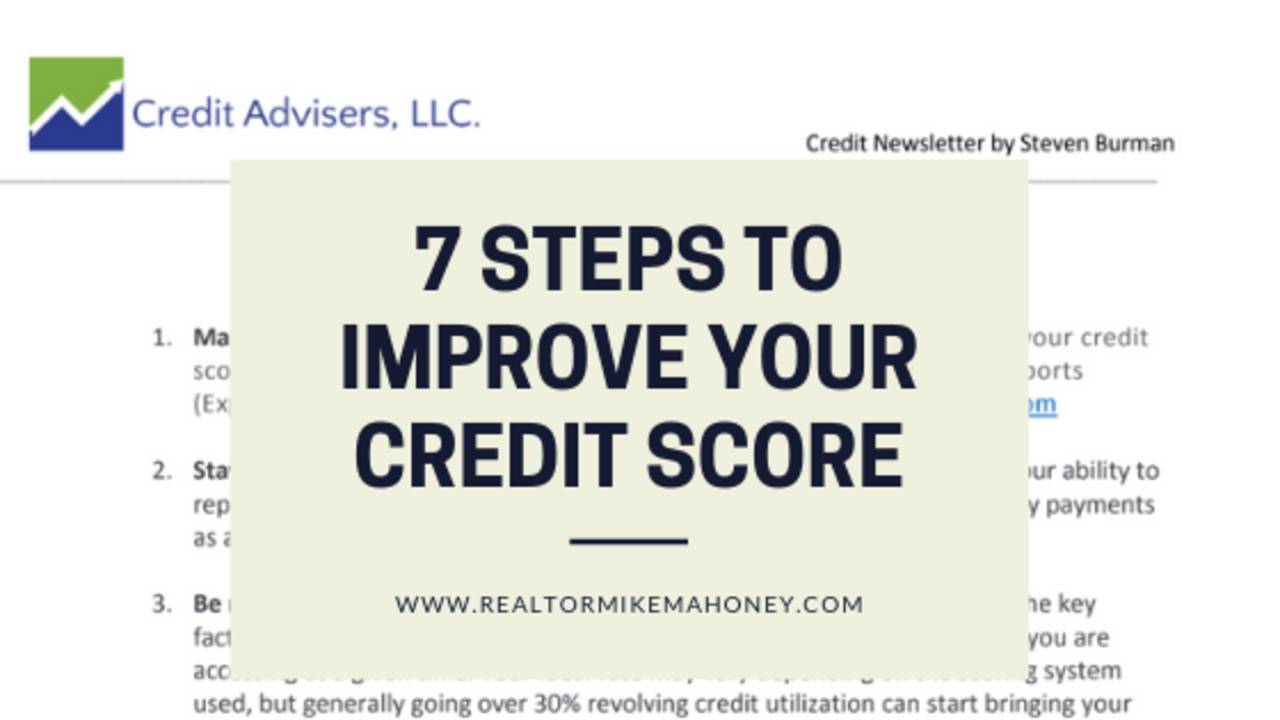 7 Steps to Improve Your Credit Score