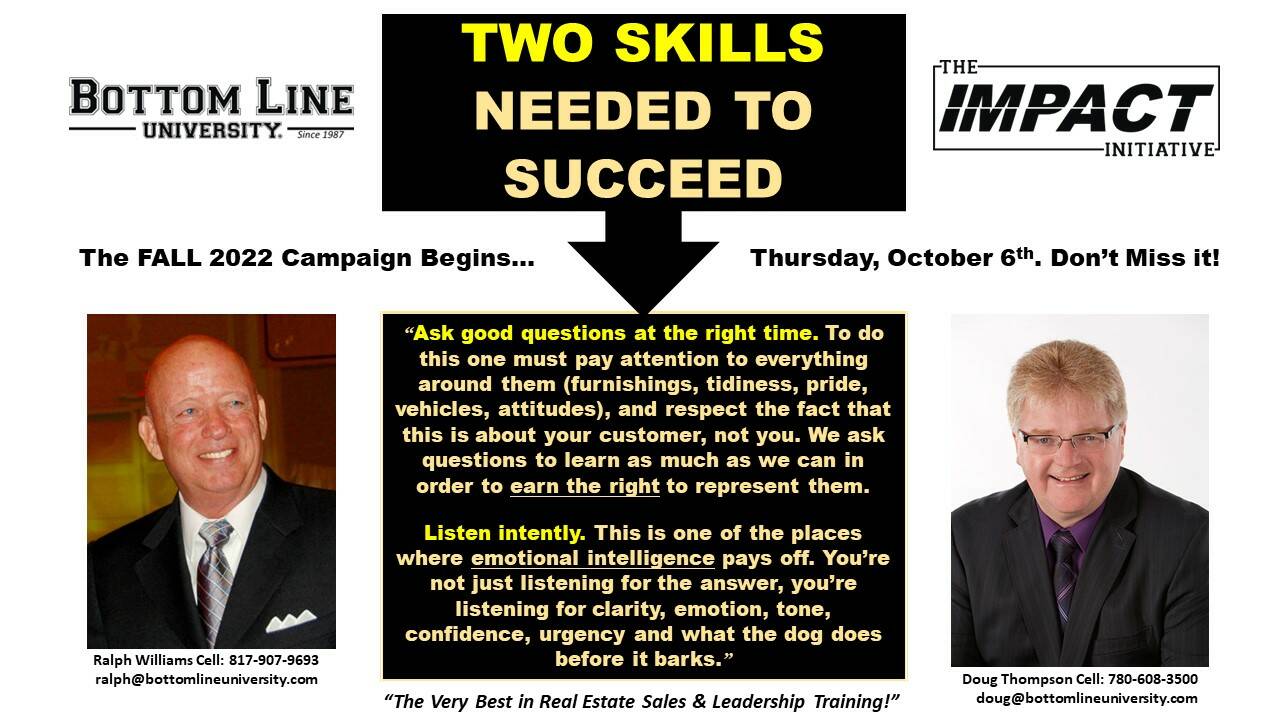 TWO SKILLS NEEDED TO SUCCEED