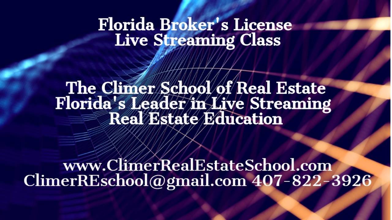 Florida Brokers License Live Stream Class