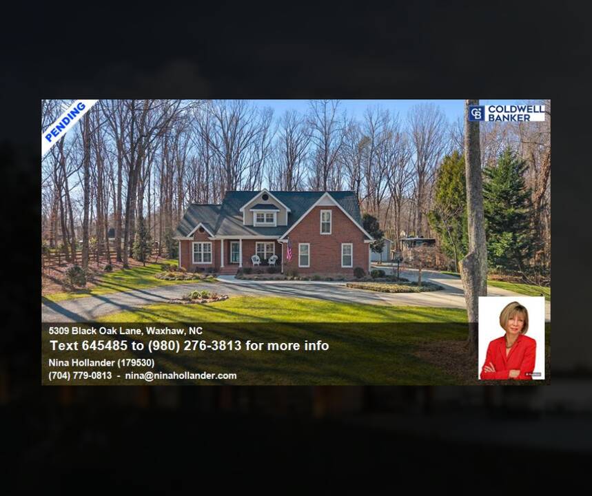 Under Contract In One Day In Waxhaw, NC: 5309 Black Oak