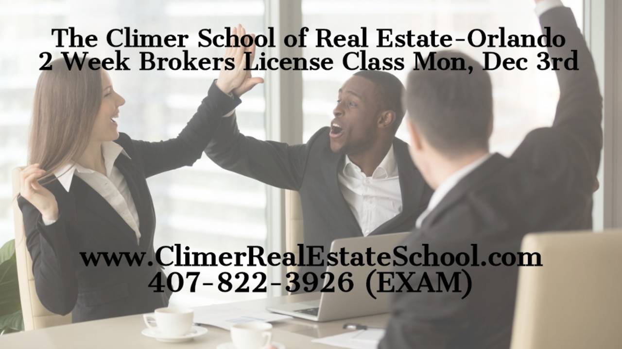 Florida Brokers License Class Orlando 2 Week/7 Days