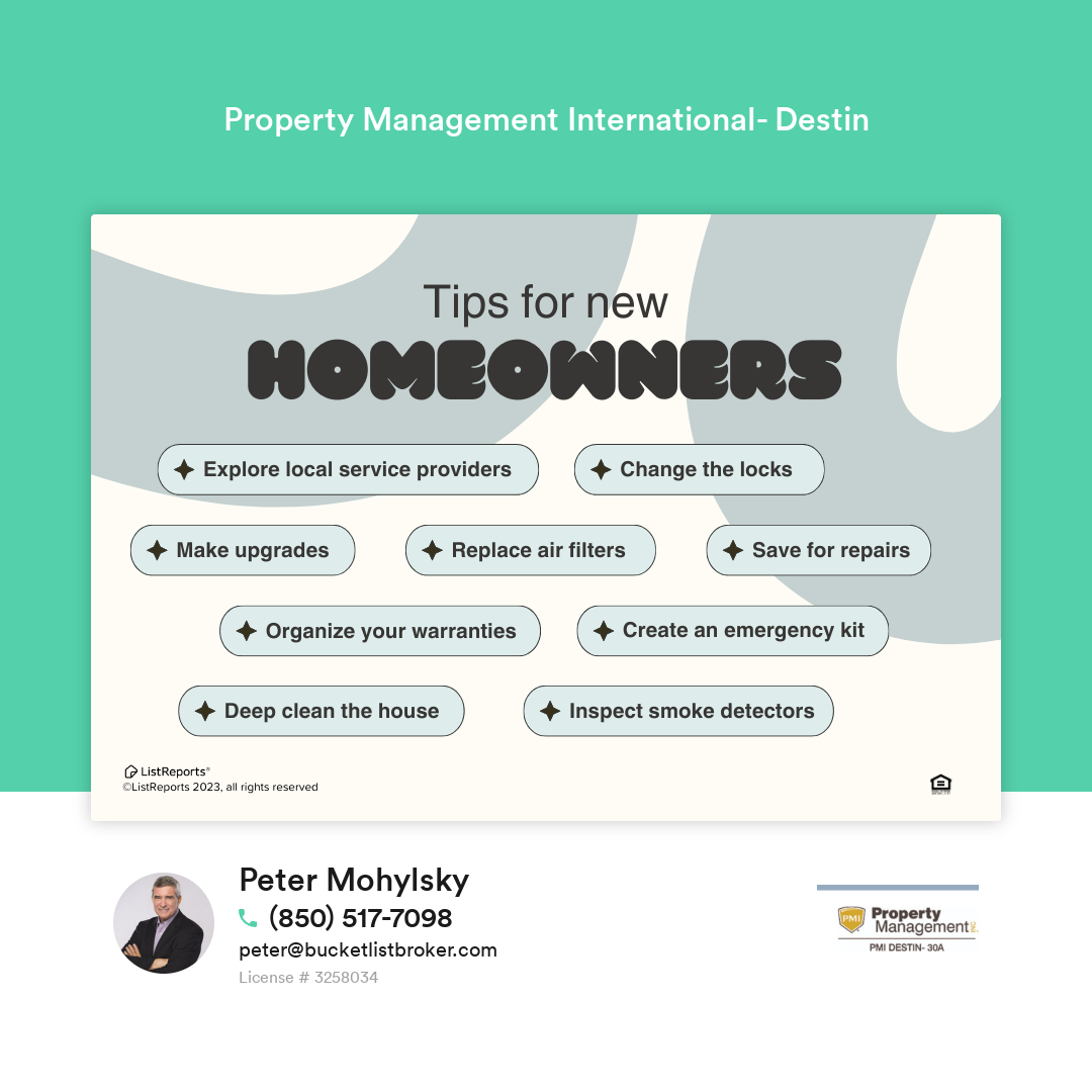 Tips For New Home Owners